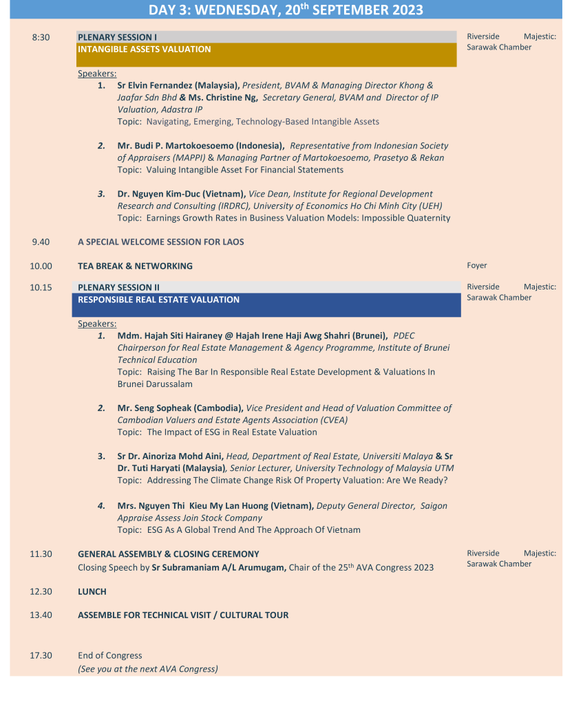 Congress program - AVA Malaysia